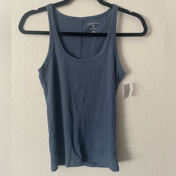 American Eagle Outfitters | Tops | American Eagle Blue Ribbed Tank ...